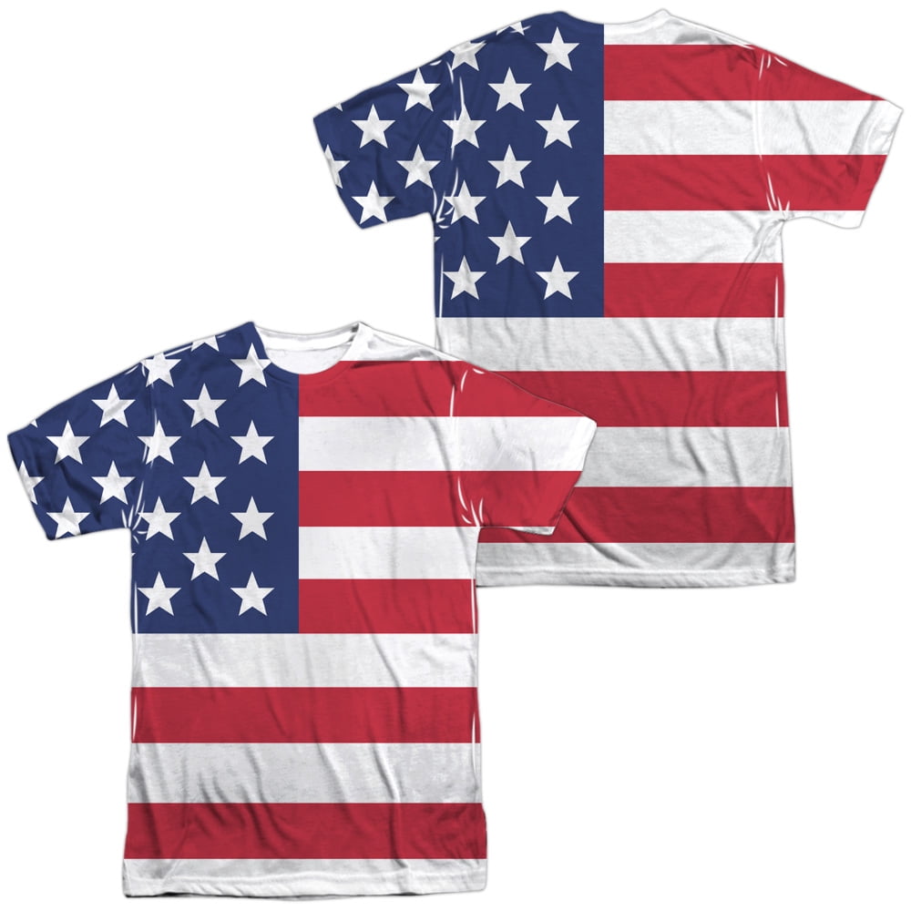 American Flag (Front - Back Print) - Short Sleeve Shirt - X-Large ...