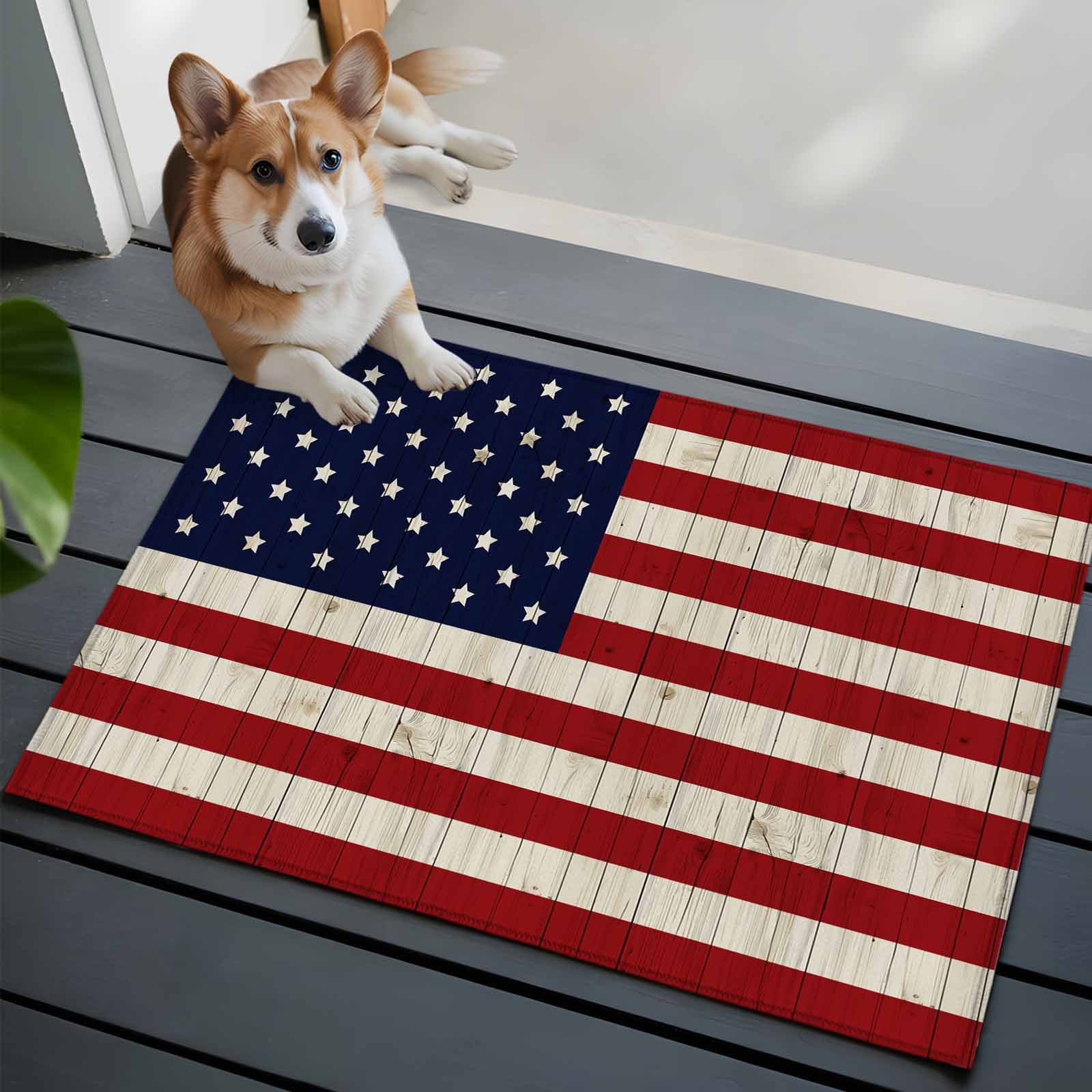 American Flag Front Door Rugs 2x3 ft Vintage Red White Stripes Blue ...