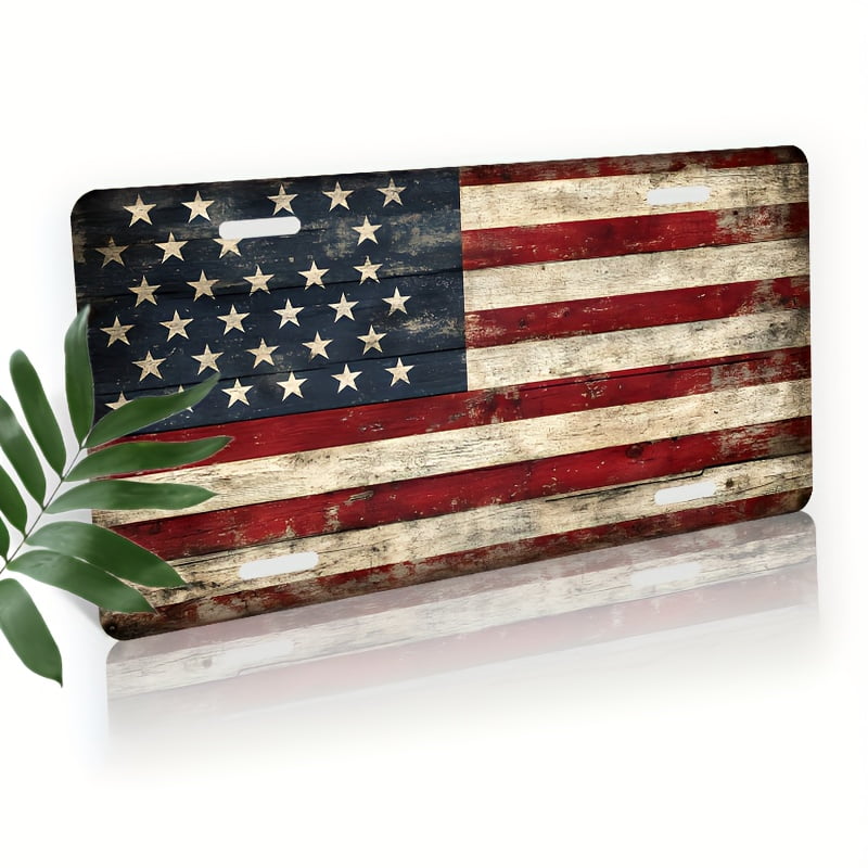 American Flag Front License Plate Covers & Frames, Aluminum License ...