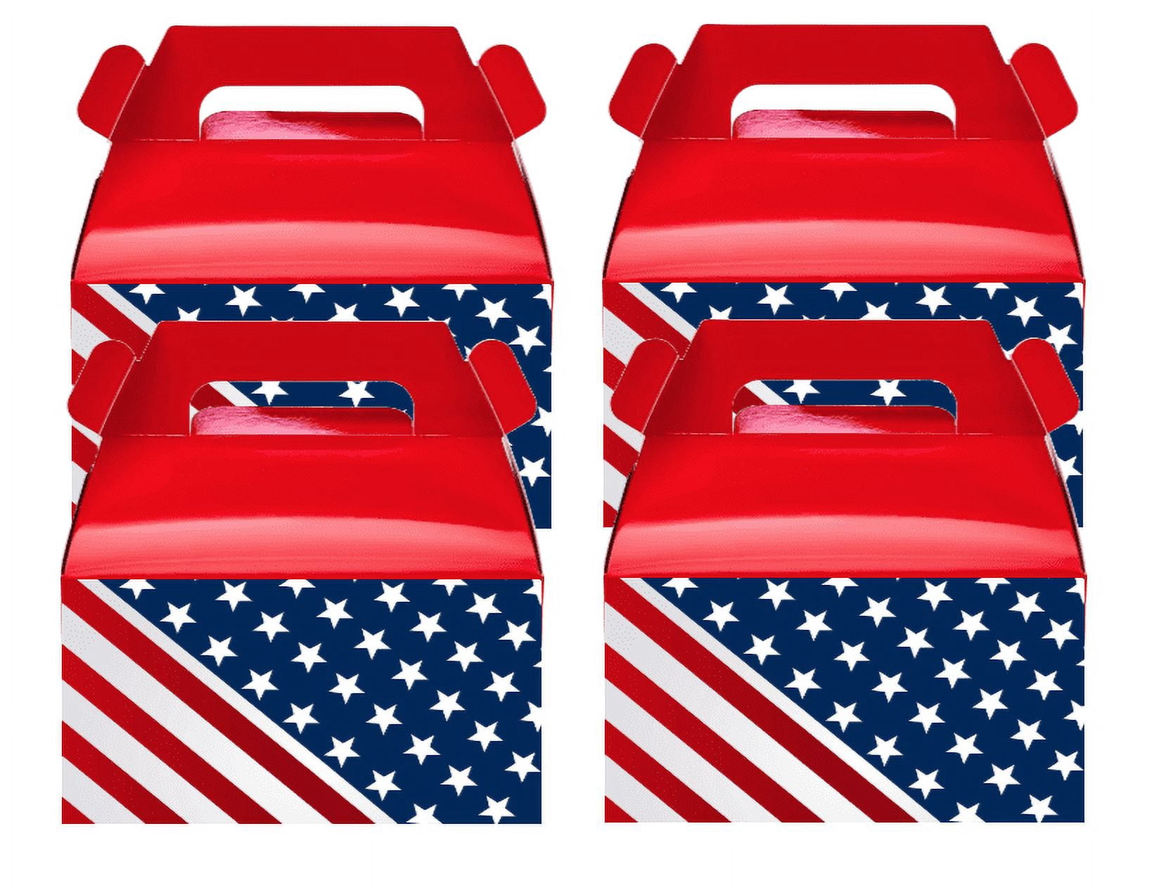 American Flag Gable Gift Boxes, Patriotic Party Favor Boxes, Red White ...