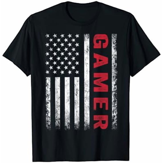 American Flag Gamer Video Game T-Shirt - Walmart.com