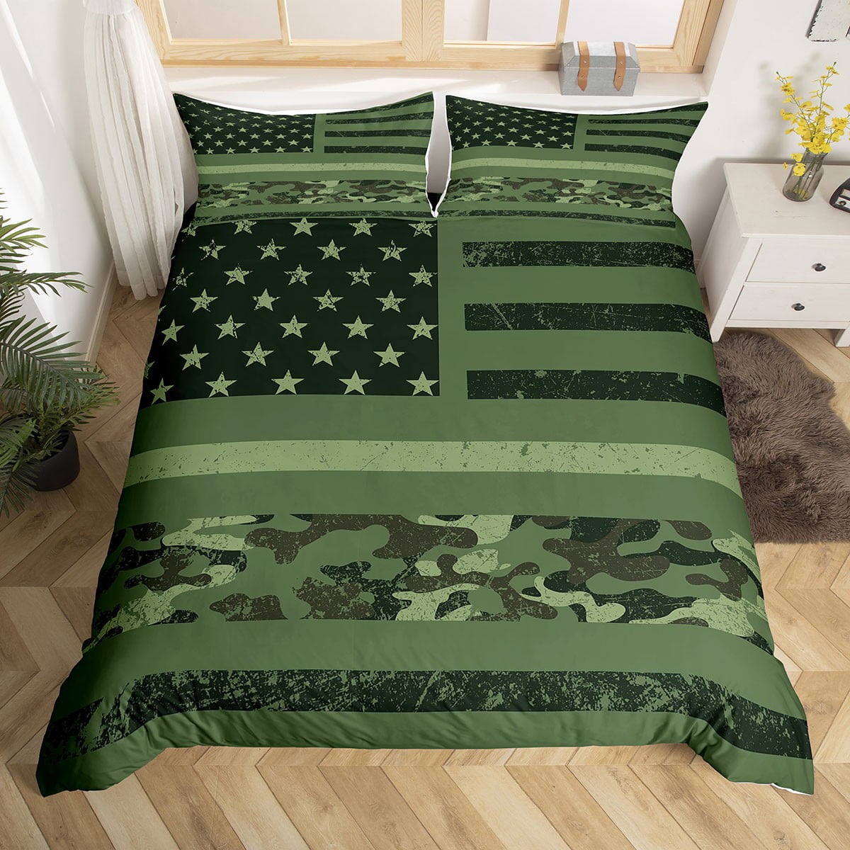 American Flag Gift for Soldier Veteran'S Day, Military Camouflage Duvet ...