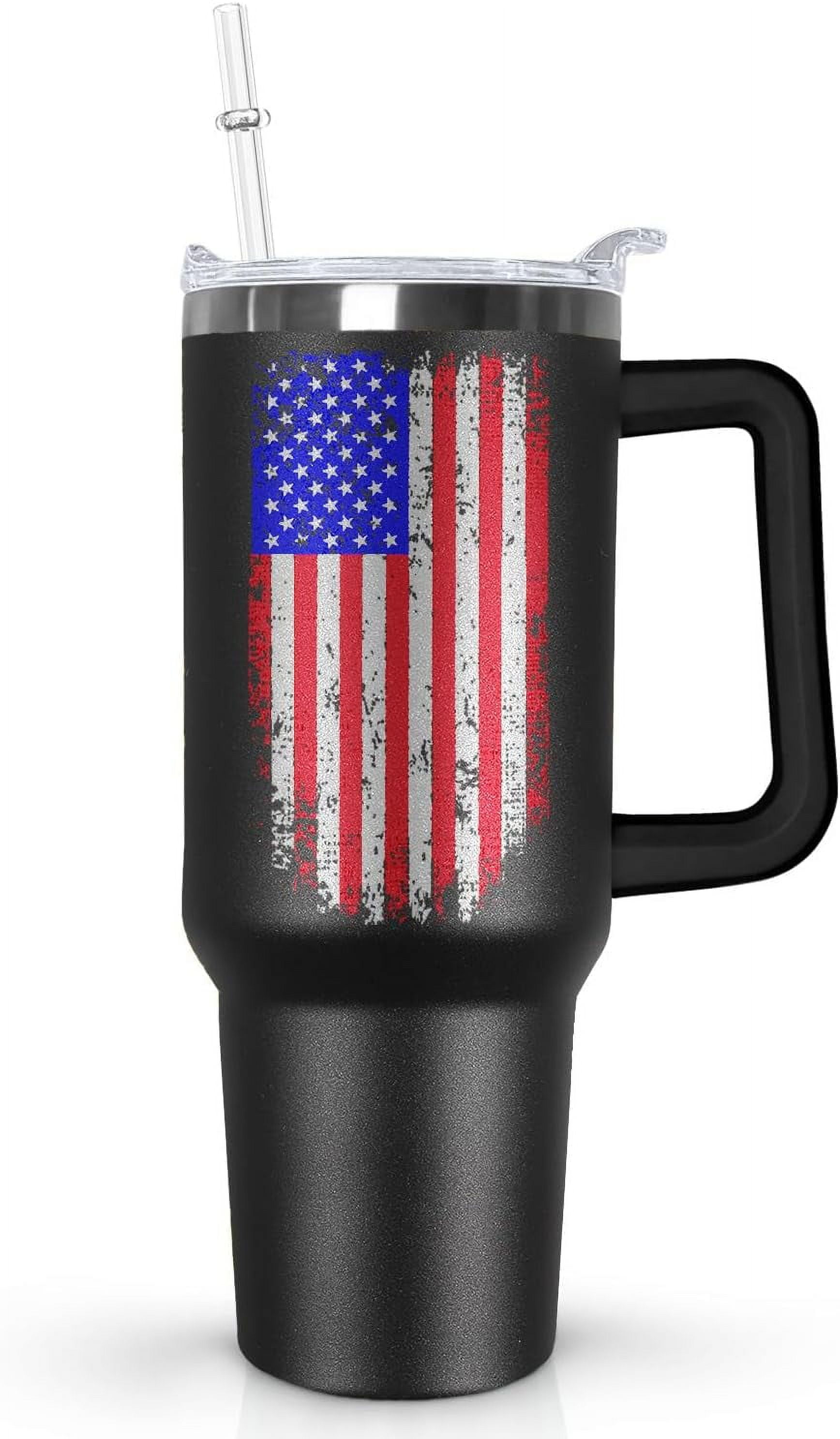 American Flag Gifts for Men, 40 oz Dad Vacuum Insulated Stainless Steel ...