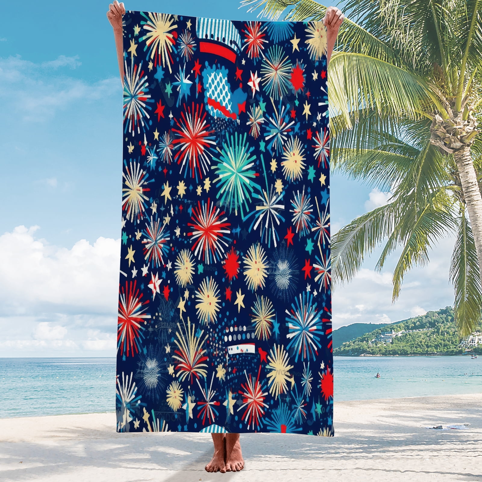 American Flag Girls Beach Towels - 4th of july Pretty Beach Towel ...