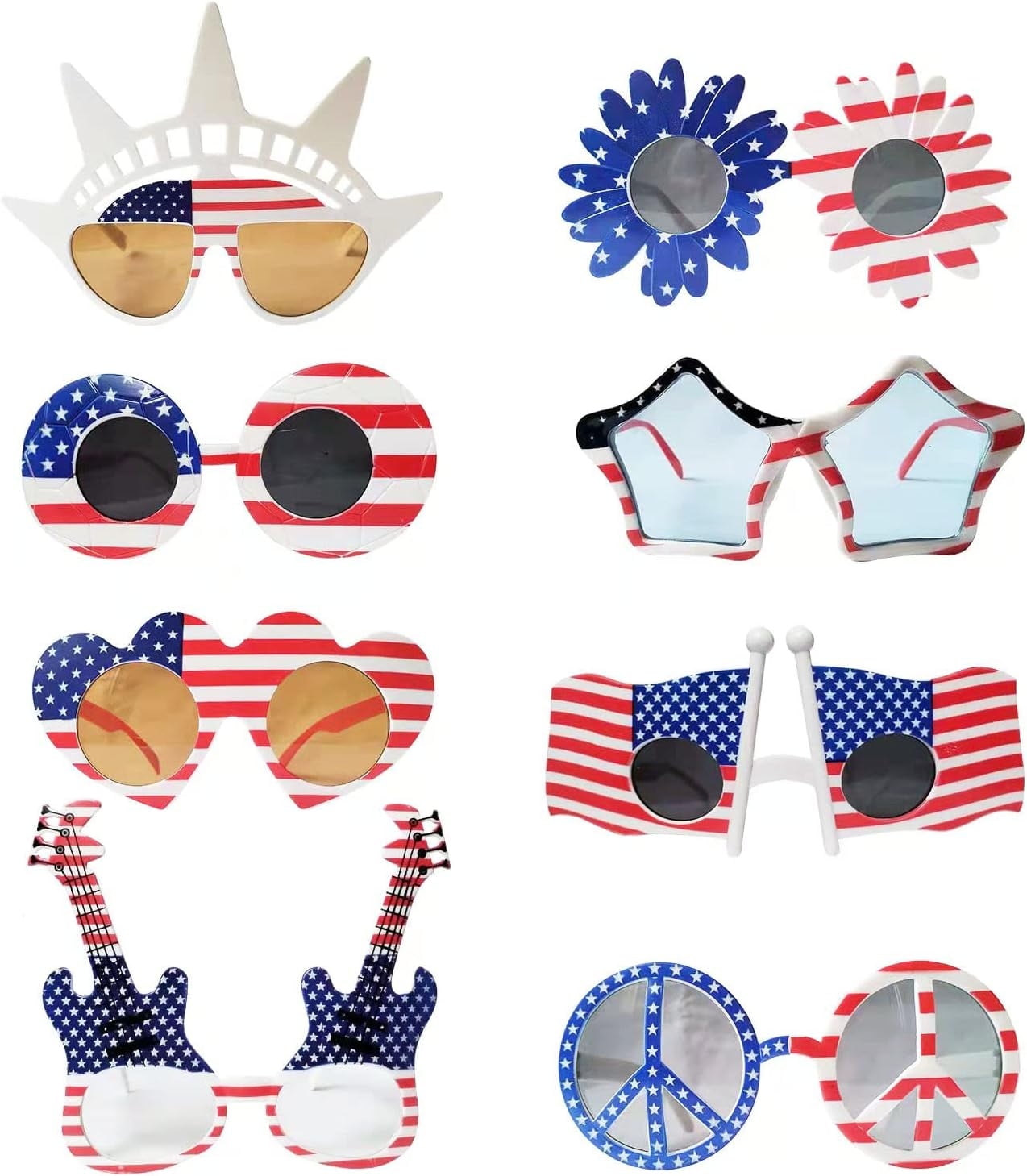 American Flag Glasses 8pcs, Fourth 4th of July Party Accessories, USA ...