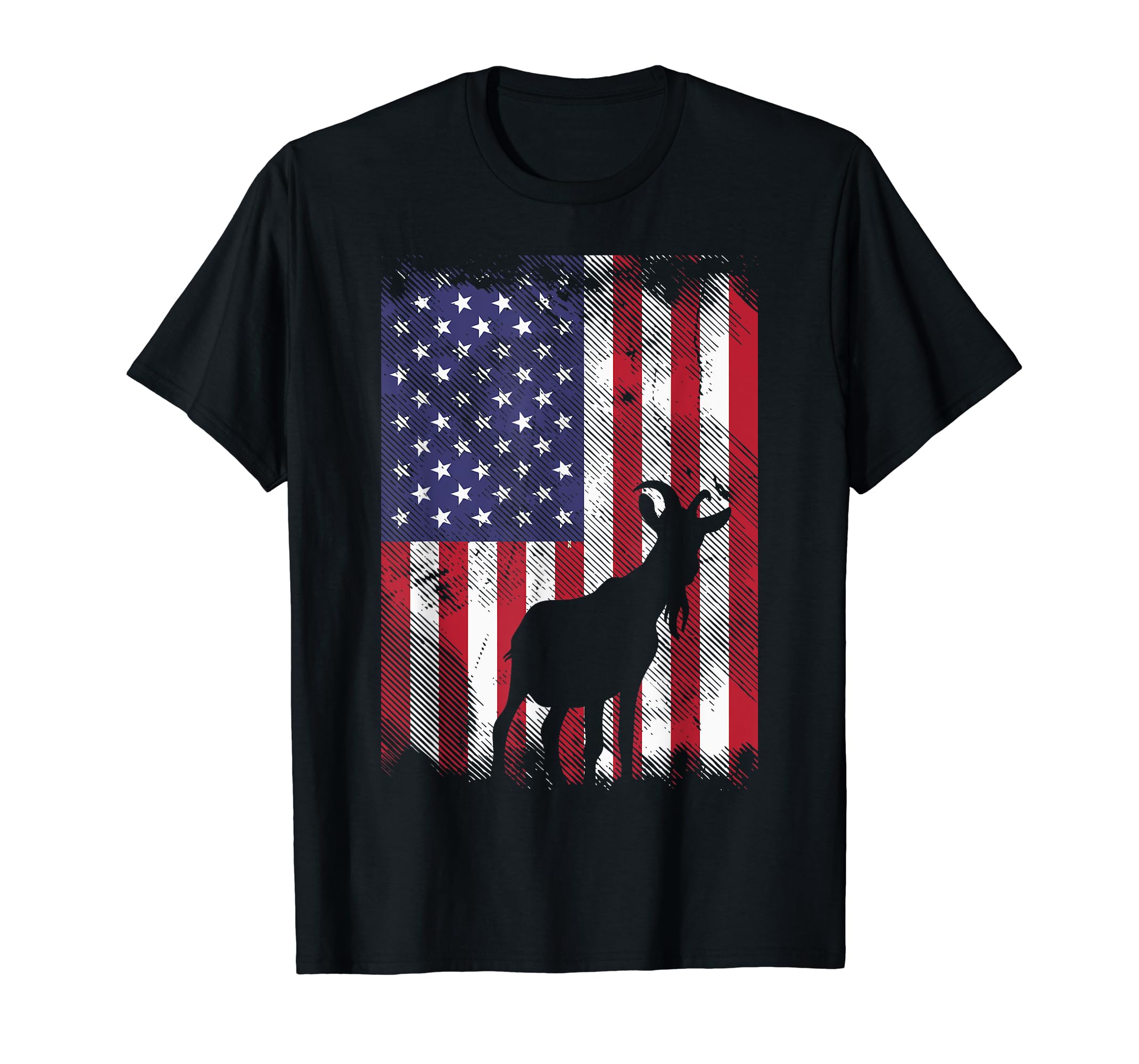 American Flag Goat Vintage Farm Animal Patriotic Farmer Gift T-Shirt ...