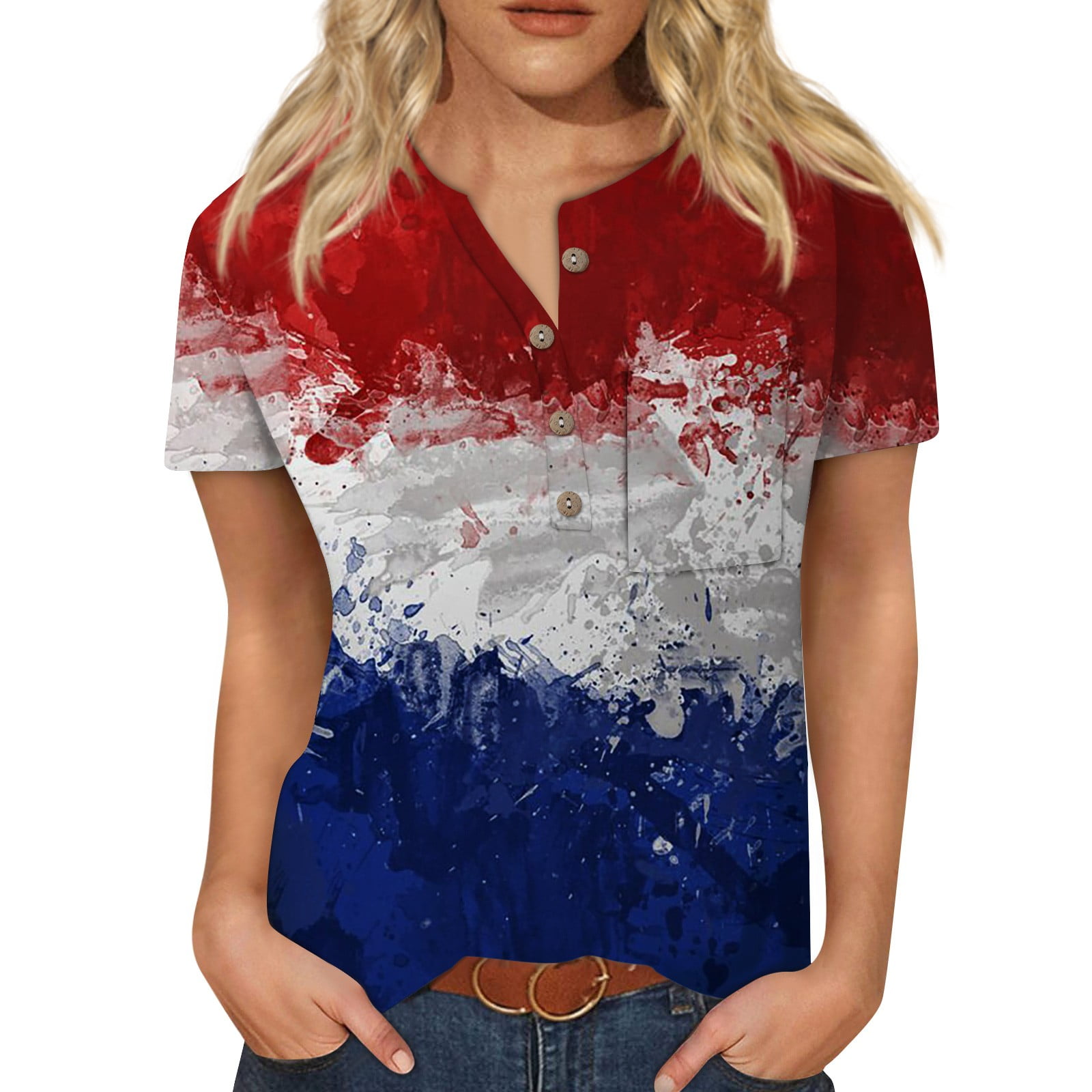American Flag Going Out Tops for Women American Flag Graphic Blouse Tee ...