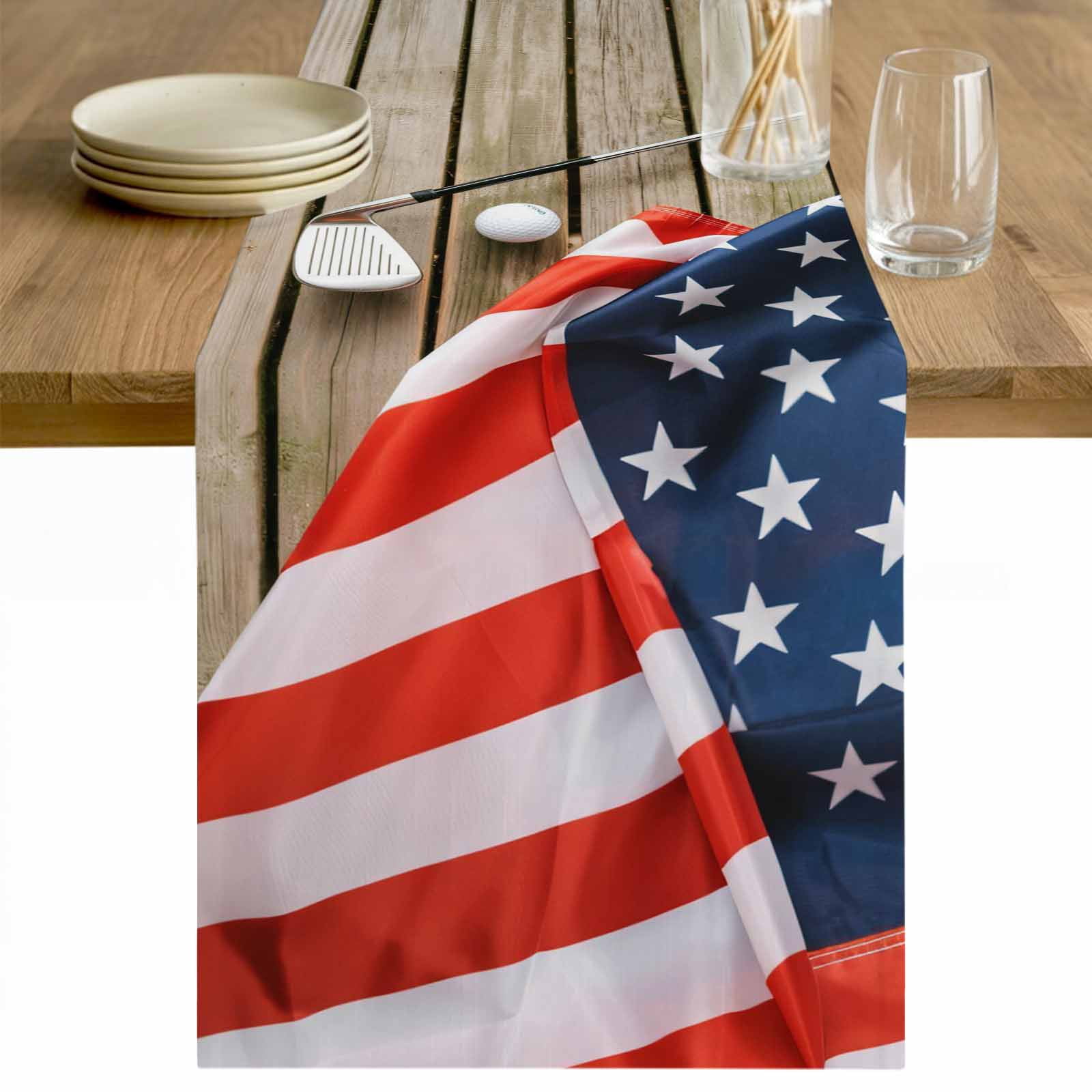 American Flag Golf Table Runner - 36 Inch Long 4th of July Farmhouse ...