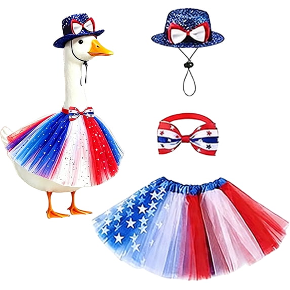 American Flag Goose Outfit, 4Th Of July Costume with Bow Tie and Hat ...
