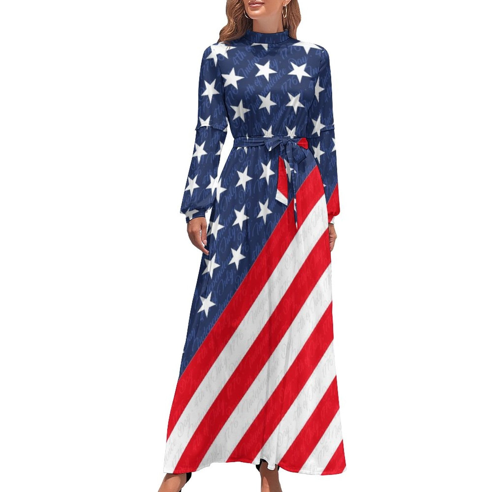 American Flag Graphic Dress Thin Red Line Star Print Street Style ...