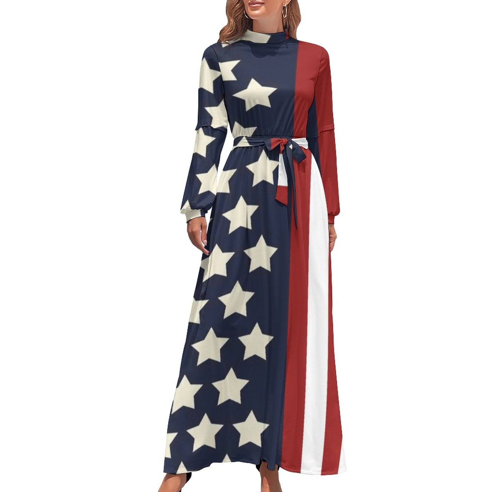 American Flag Graphic Dress Thin Red Line Star Print Street Style ...