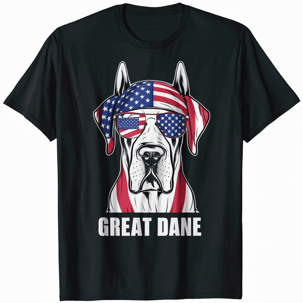 American Flag Great Dane Dog 4th of July Tee - Walmart.com