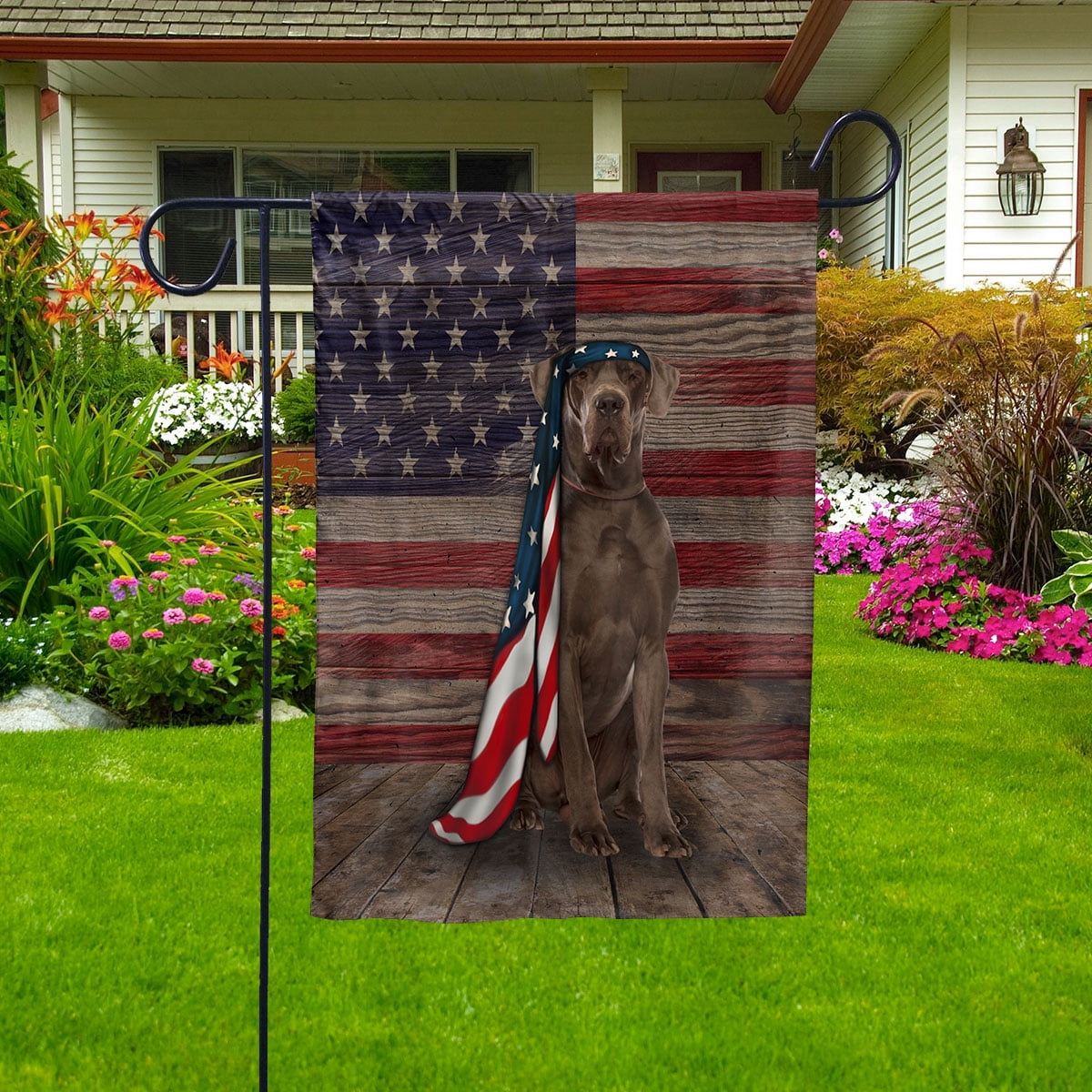 American Flag Great Dane Dog Proud Patriotic 4th of july Garden Flag ...