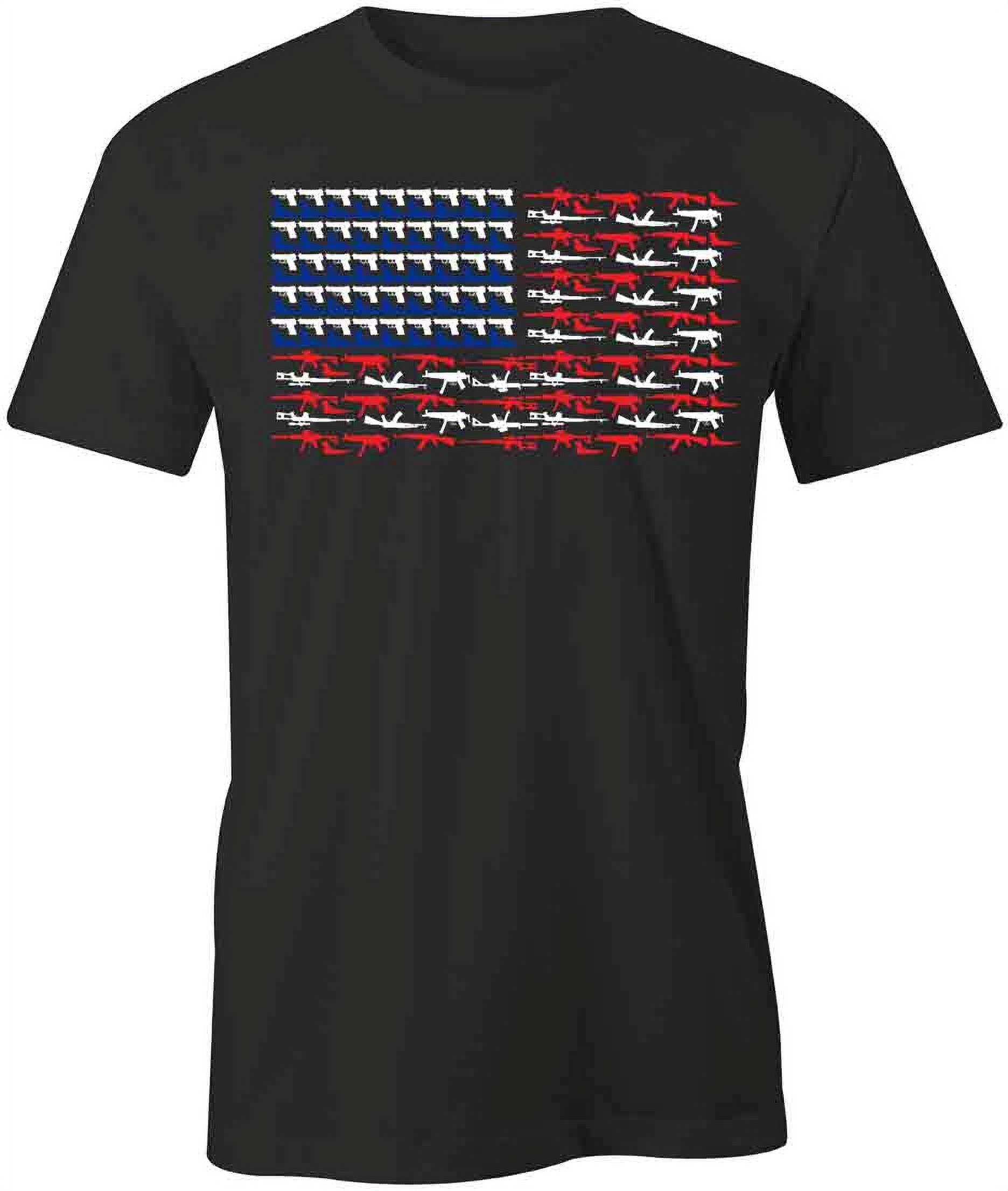 American Flag Gun T-Shirt | Patriotc American Black Tee Gift - Walmart.com