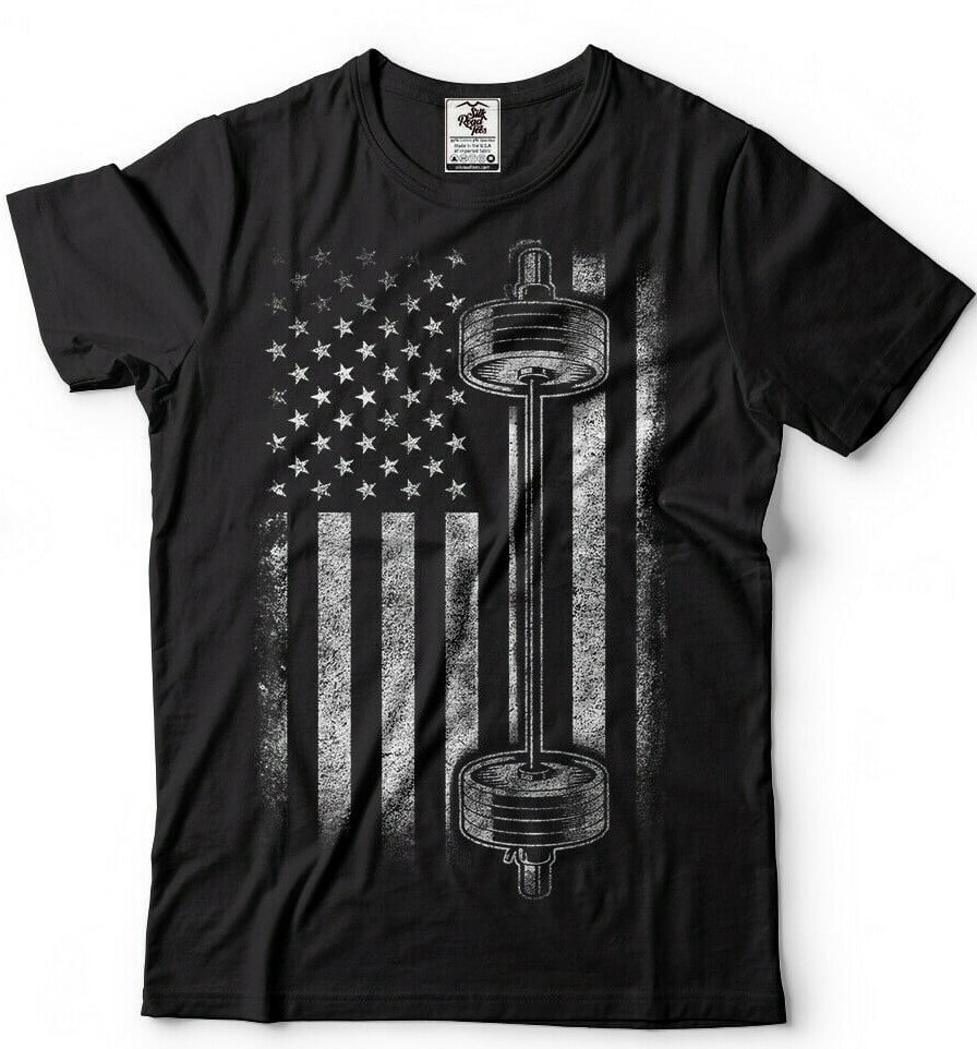American Flag Gym Fitness Bodybuilding Weight Lifting T-Shirt - Walmart.com