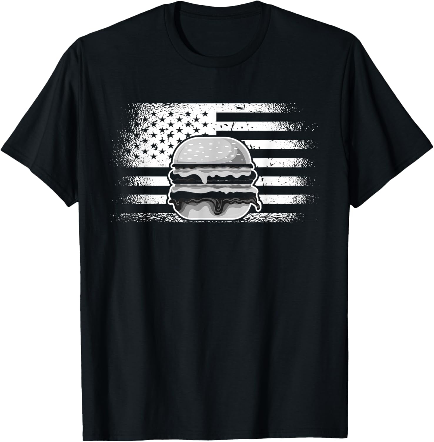 American Flag Hamburger Art Cheeseburger Burger Lovers T-Shirt100 ...