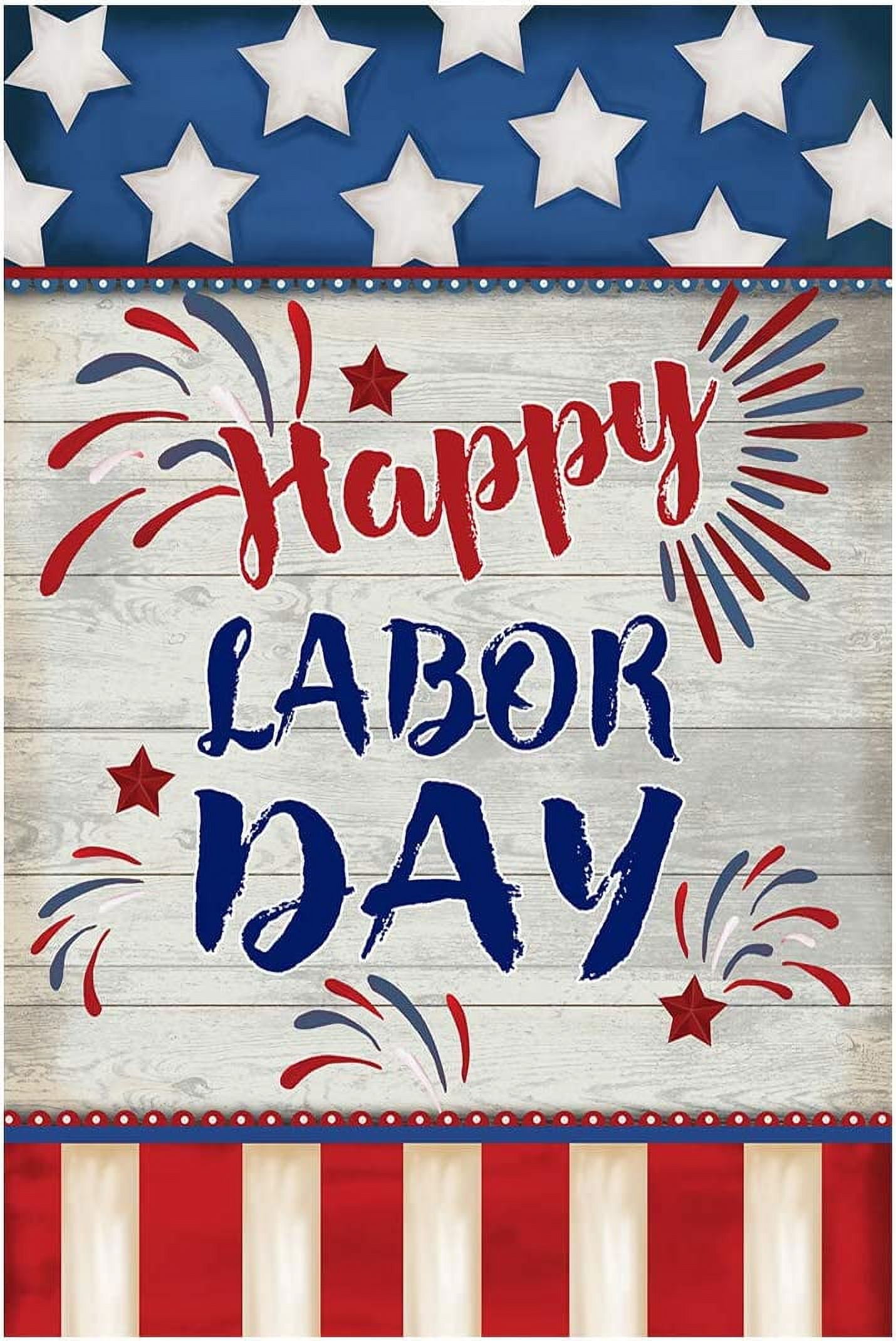 American Flag Happy Labor Day Garden Yard Flag Double Sided Welcome ...