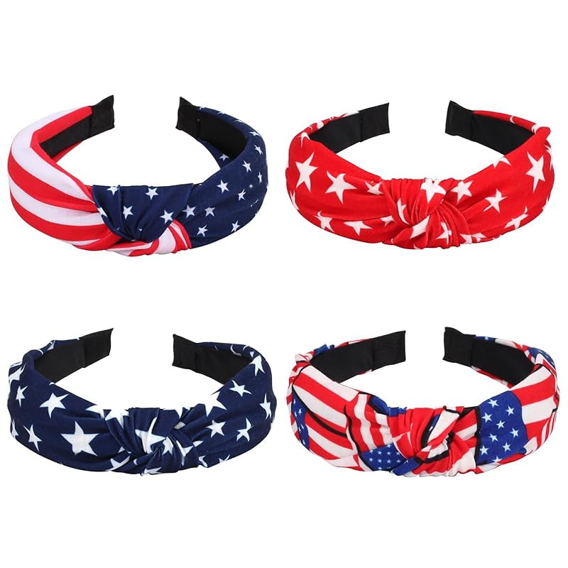 American Flag Headbands for Women Girls USA 4th of July Wide Knottted ...