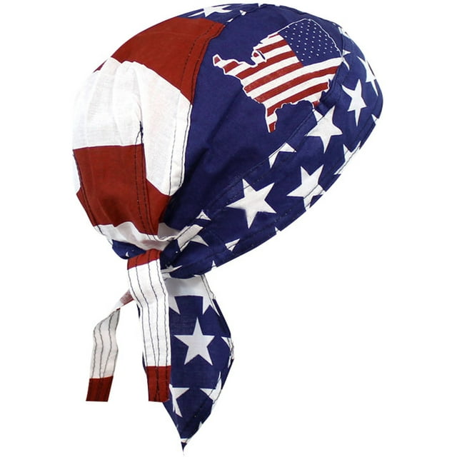 American Flag Headwrap Patriotic Doo Rag Red White and Blue (Amer ...