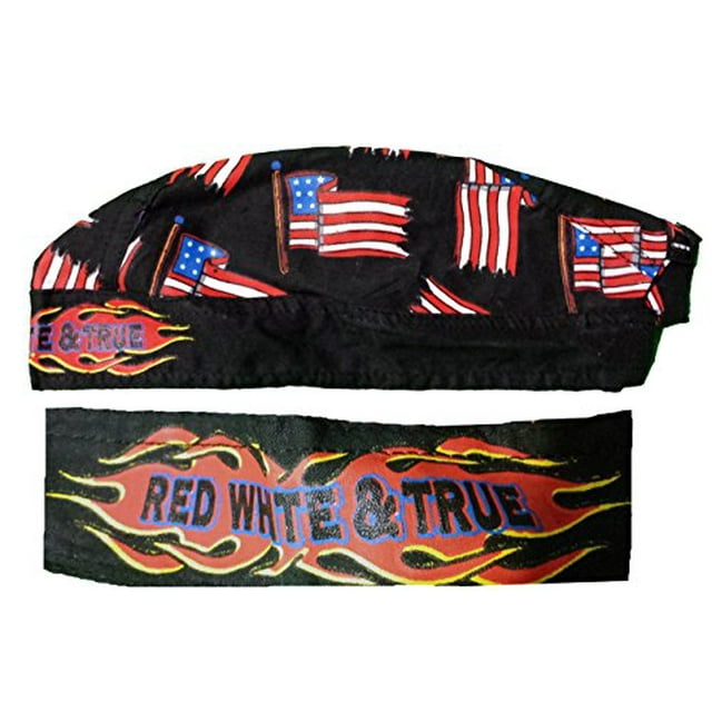 American Flag Headwrap Patriotic Doo Rag Red White and Blue (Red White ...