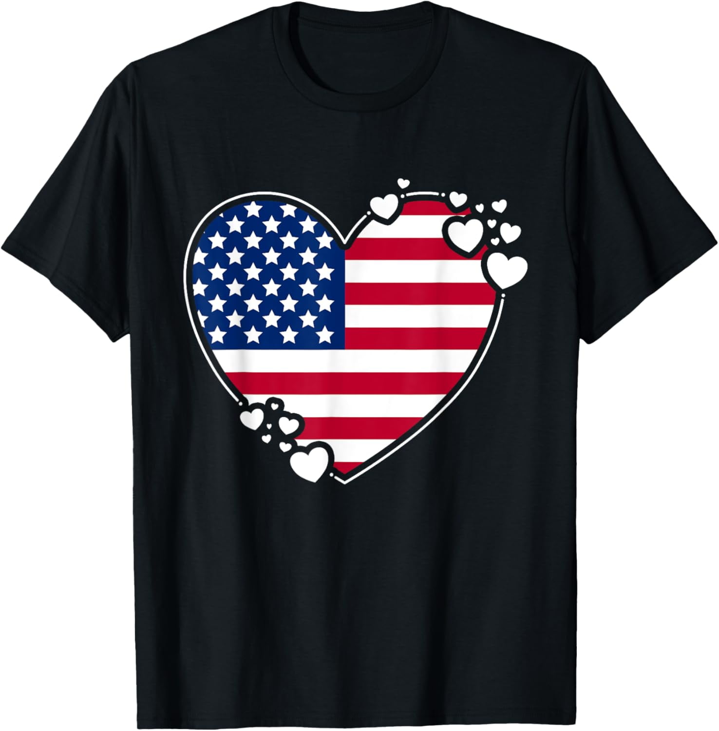 American Flag Heart 4th of July Heart USA Flag Heart T-Shirt - Walmart.com