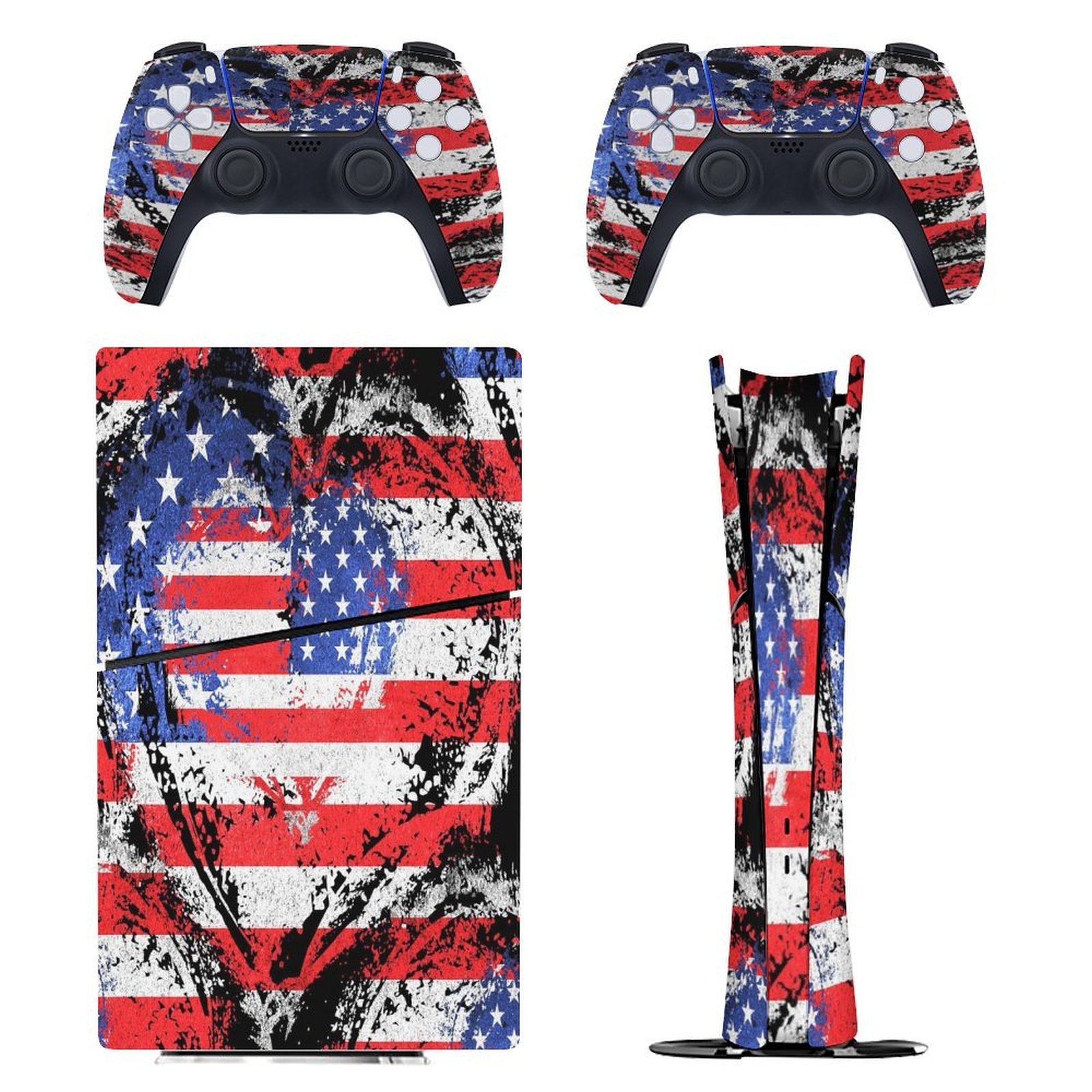 American Flag Heart PS5/PS5 Slim Digital Disc Skin Sticker For Console ...