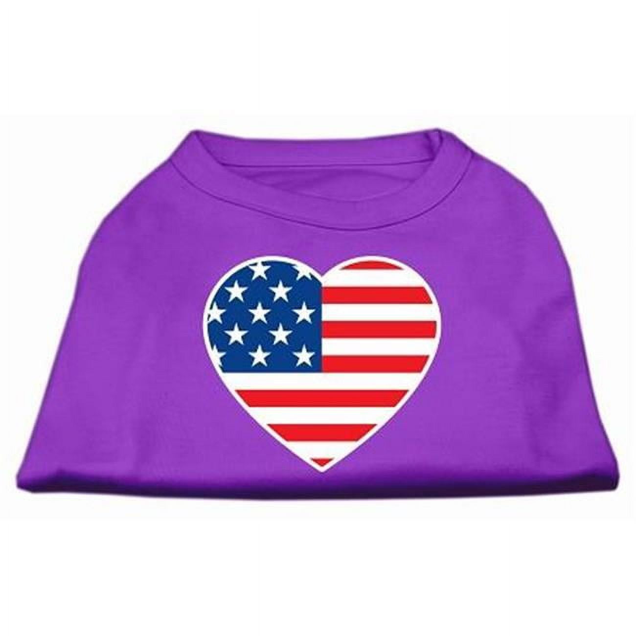 American Flag Heart Screen Print Shirt Purple XXXL - 20 - Walmart.com