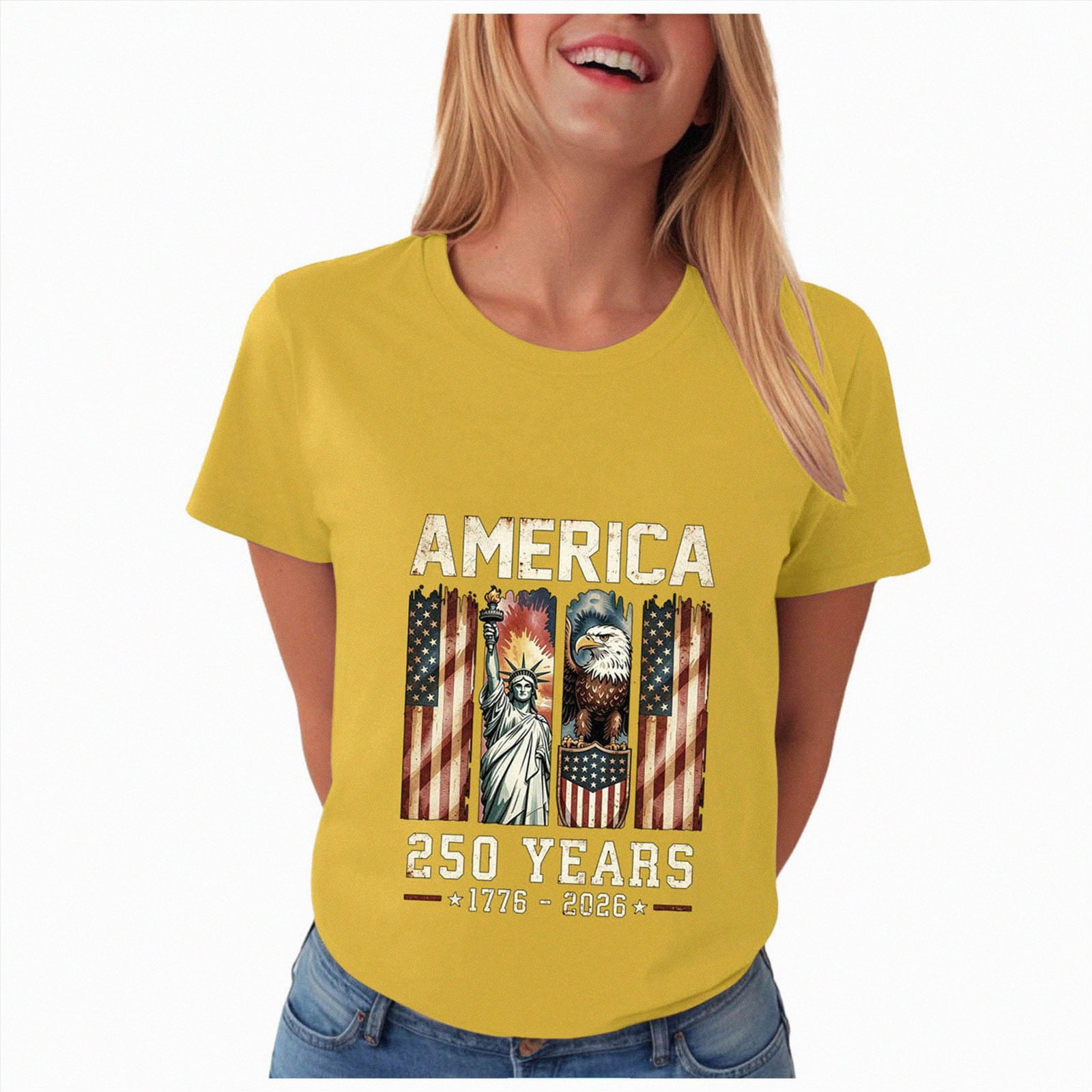 American Flag Heart Shirts for Women Fourth of July T-Shirts USA Flag ...