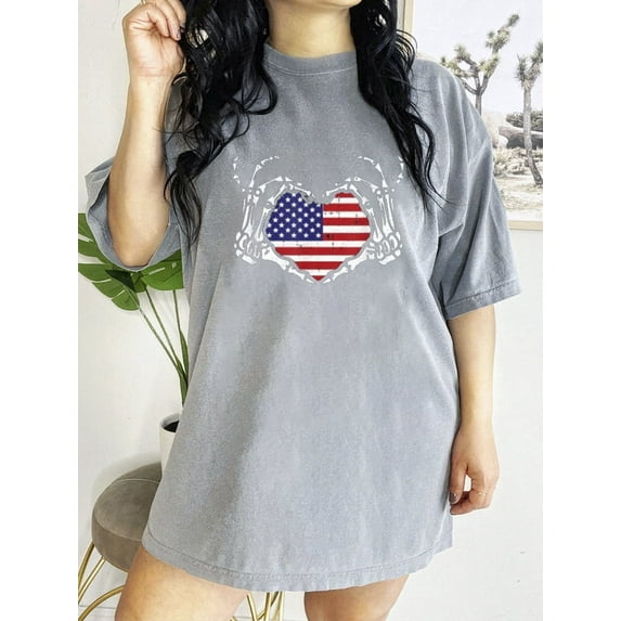 American Flag Heart T-Shirt - Walmart.com