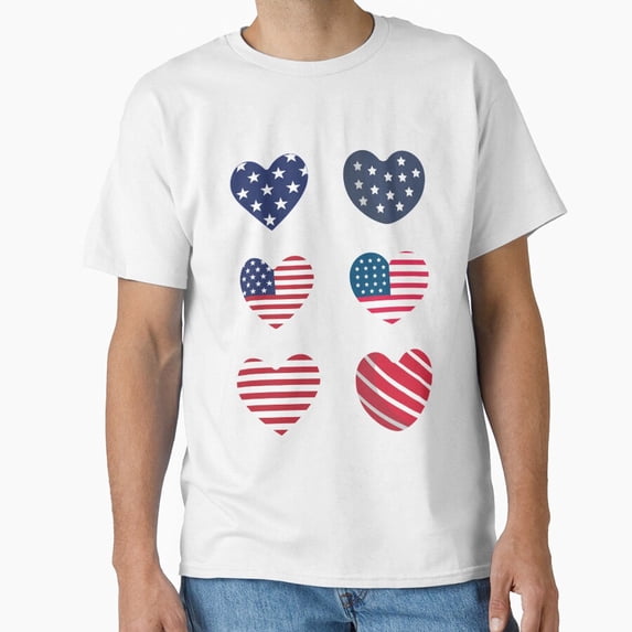 American Flag Heart Usa Heart Shaped T-Shirt - Walmart.com
