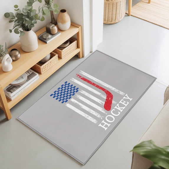 American Flag Hockey Sport Rectangle Area Rug 2x3ft,Living Room Rug Non ...