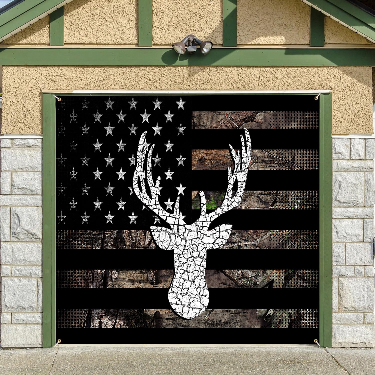 American Flag Hunting Garage Door Cover Banner Decorations, Western ...