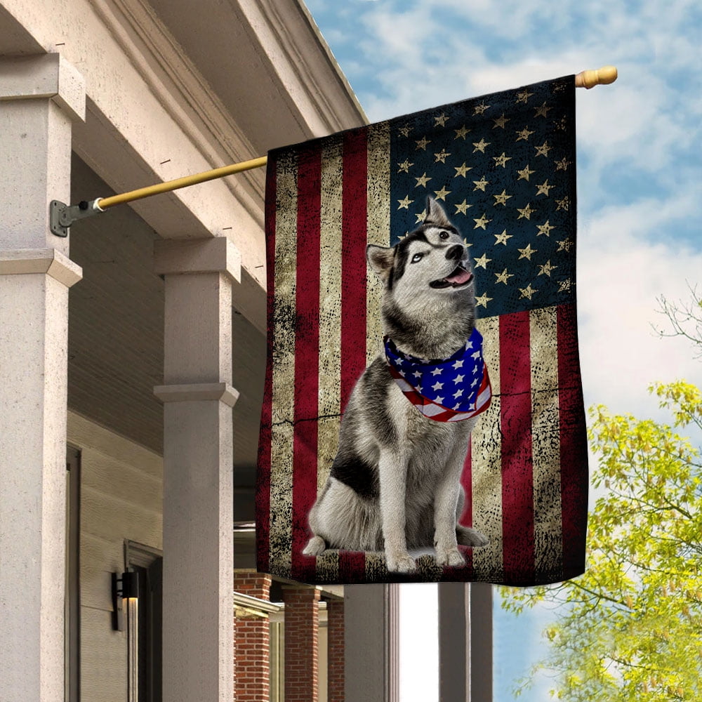 American Flag Husky Dog Bandana American Flag 4th of july - Dog Flags ...