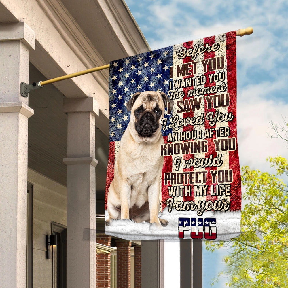 American Flag I Am Your Pug Dog Flag Proud House Flag (29.5x39.5 ...