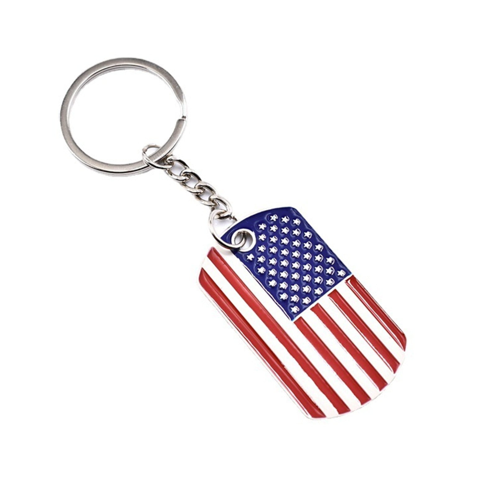 American Flag Independence Day Alloy Keychain Red White Blue Flag Color ...