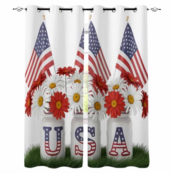 American Flag Independence Day Blackout Curtains for Bedroom/Living ...