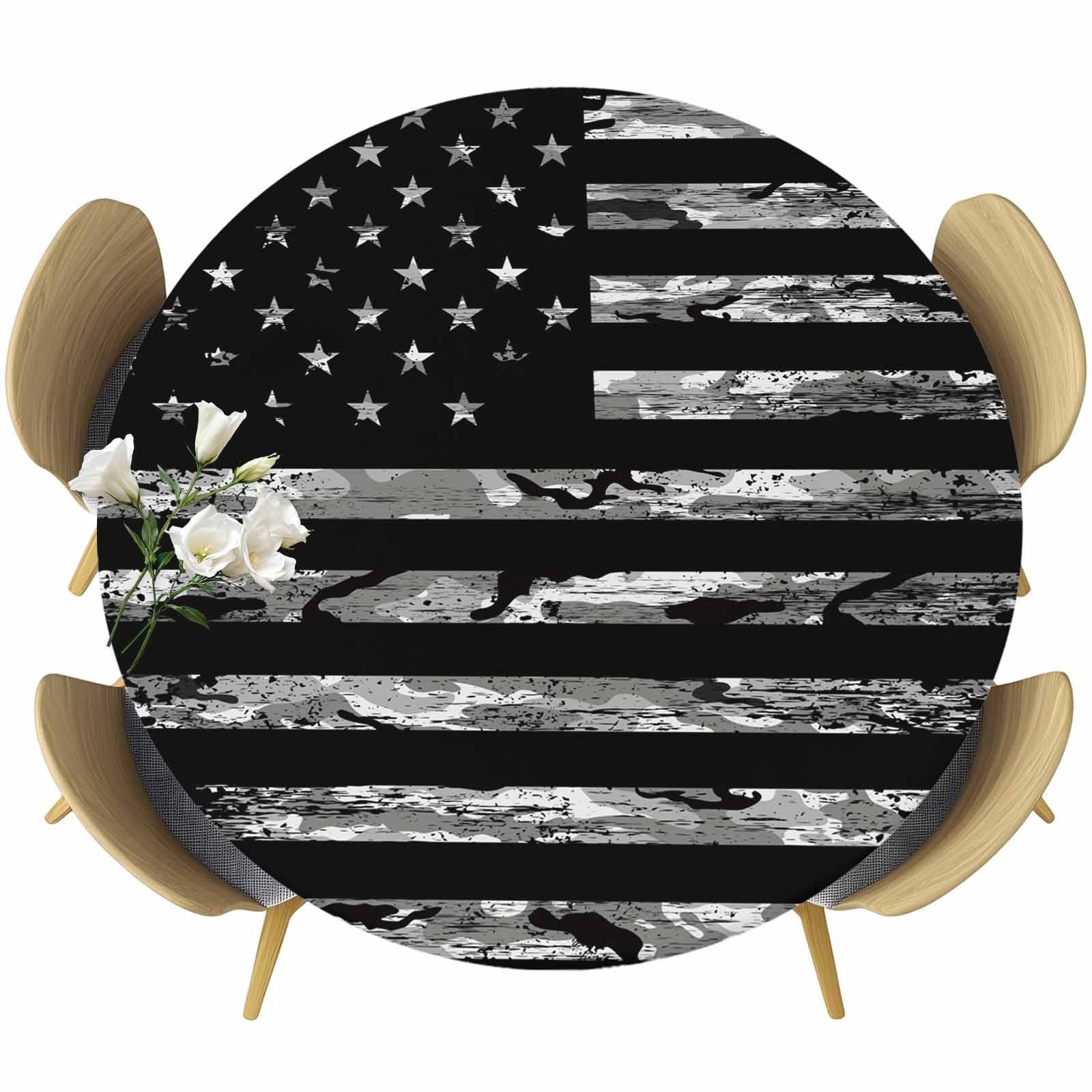 American Flag Independence Day Fitted Round Tablecloths Table Covers 36 ...