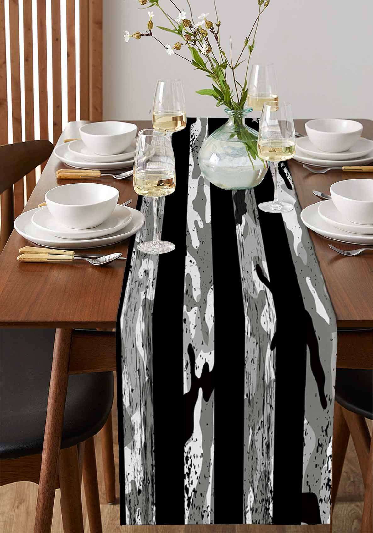 American Flag Independence Day Table Runner 13x70in Non-Slip Cotton ...