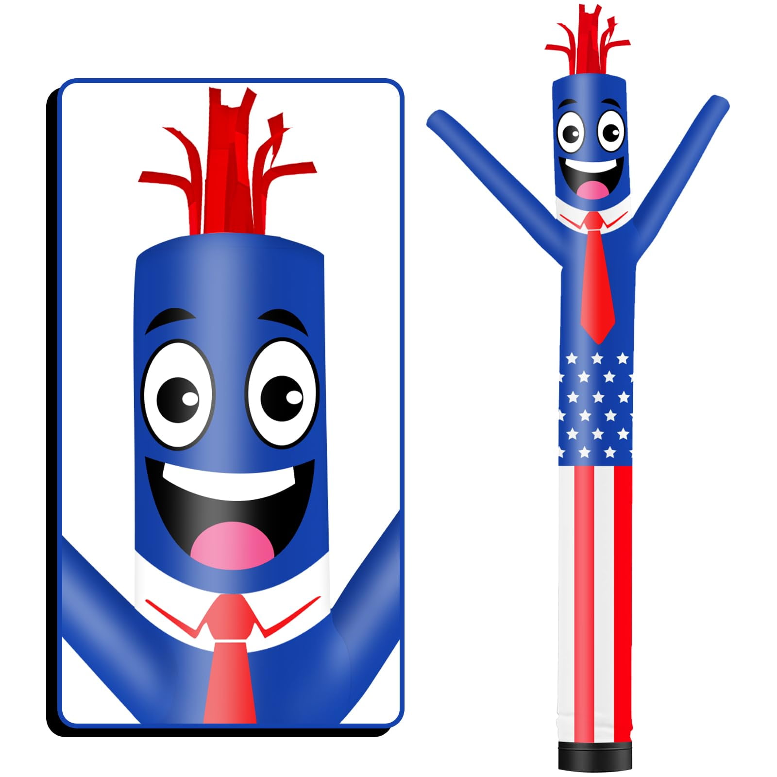 Giant 20FT Inflatable Dancing Tube Man, American Flag Wacky Wavy ...