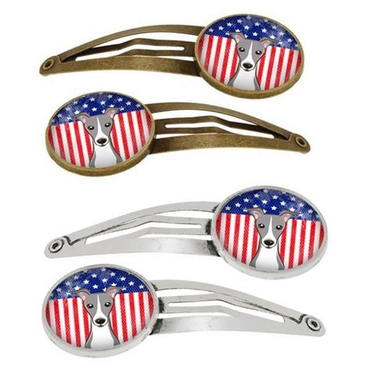 American Flag & Italian Greyhound Barrettes Hair Clips, Set of 4 ...