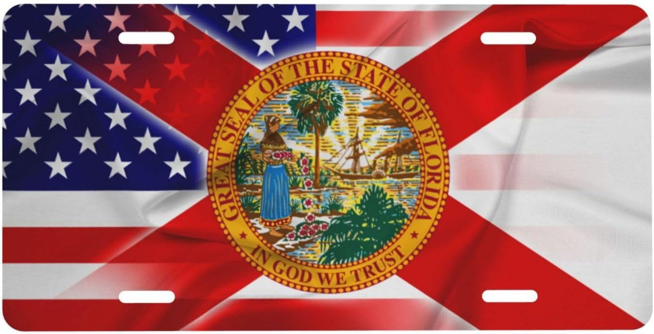 American Flag Jesus Cross Car Front License Plate Cover Personalise ...