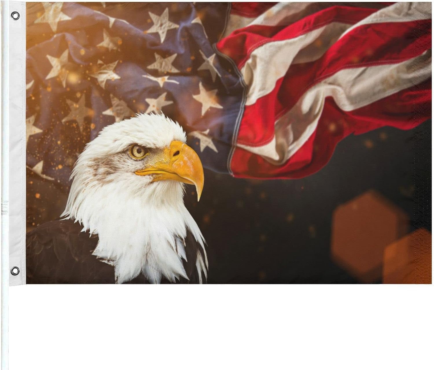 American Flag July 4th Flag Outdoor Hawk Garden Flag for Outside Funny ...