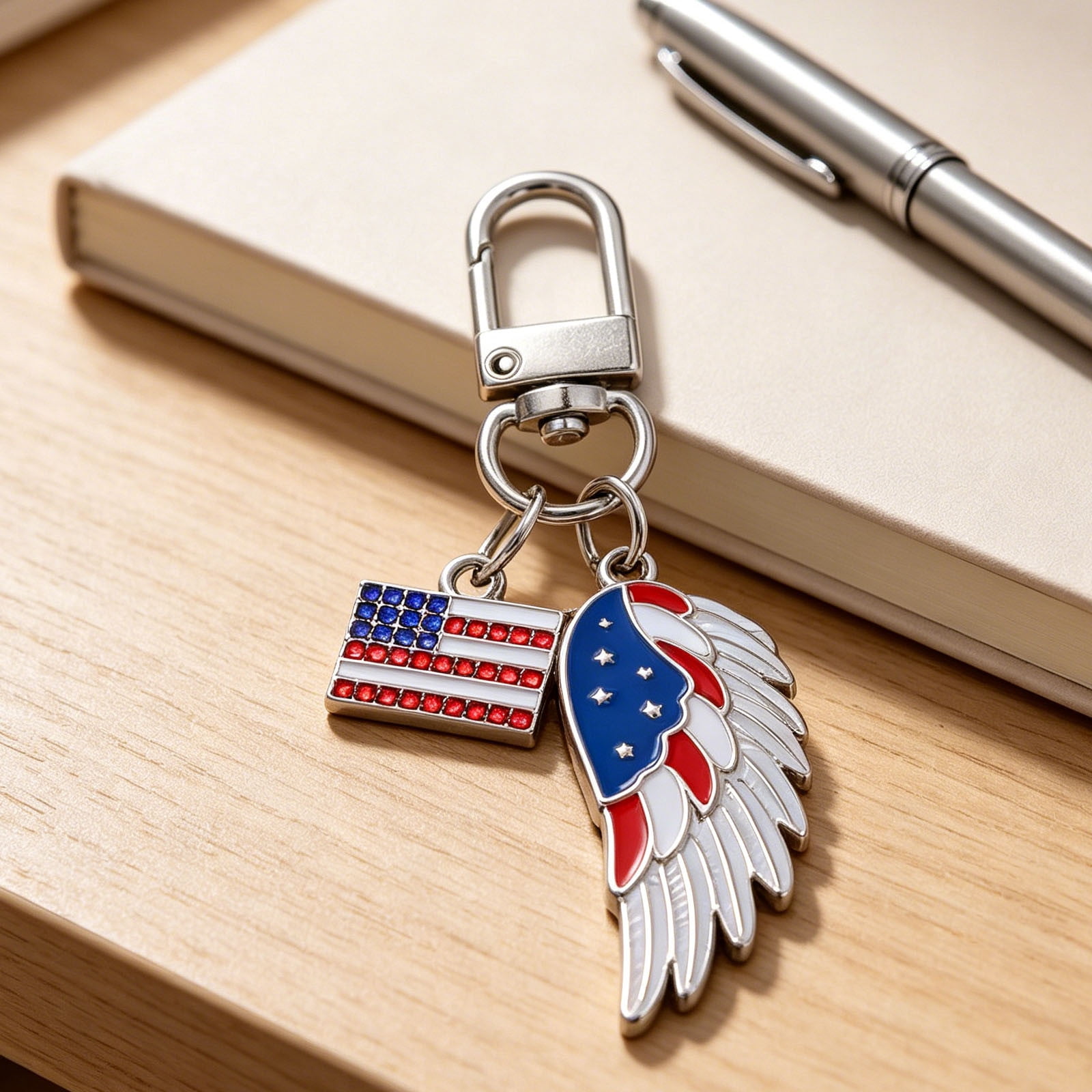 American Flag Keychain USA Patriotic Keychains 4th of July Souvenir ...