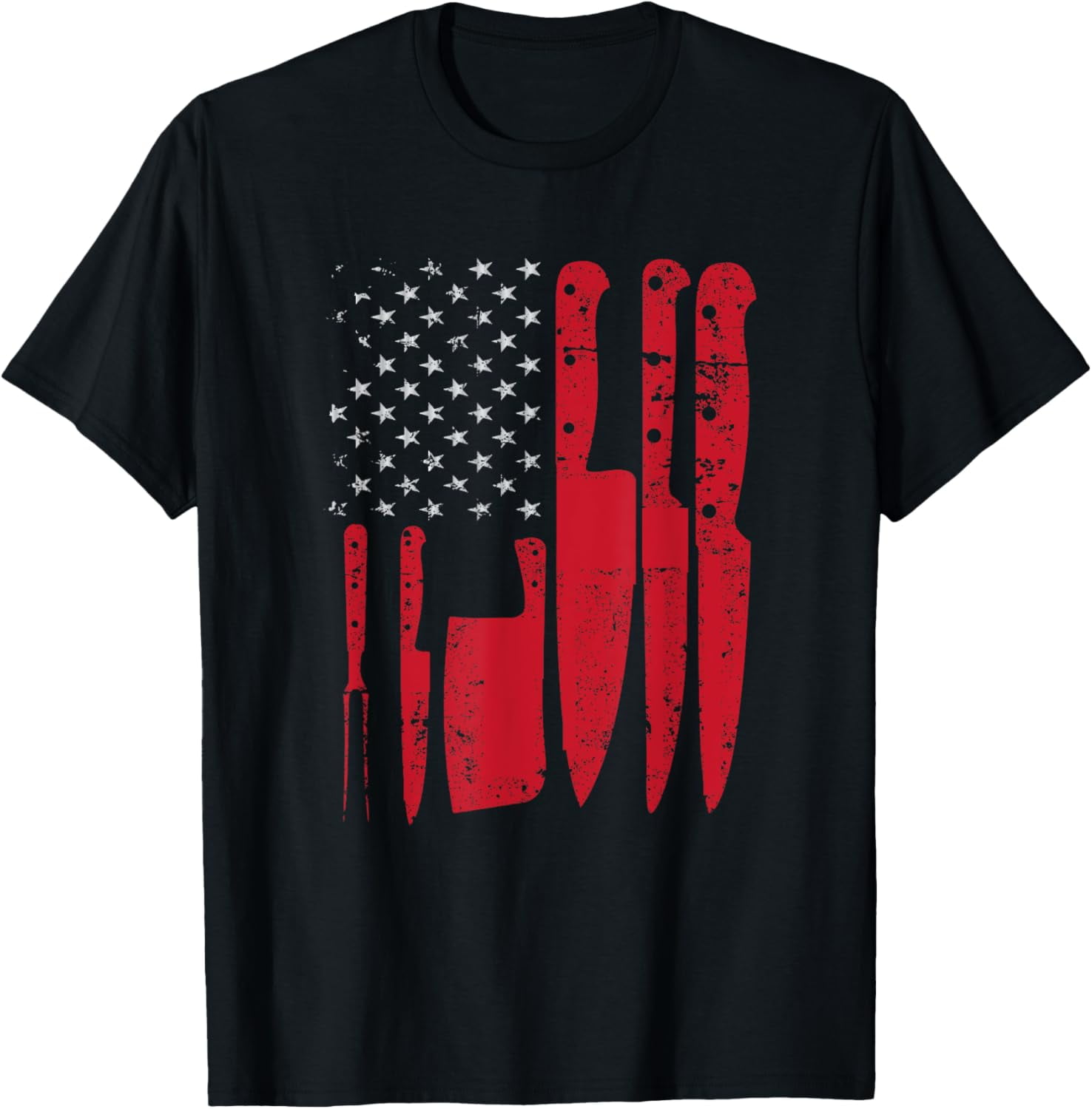 American Flag Kitchen Butcher Knife Set T-Shirt - Walmart.com