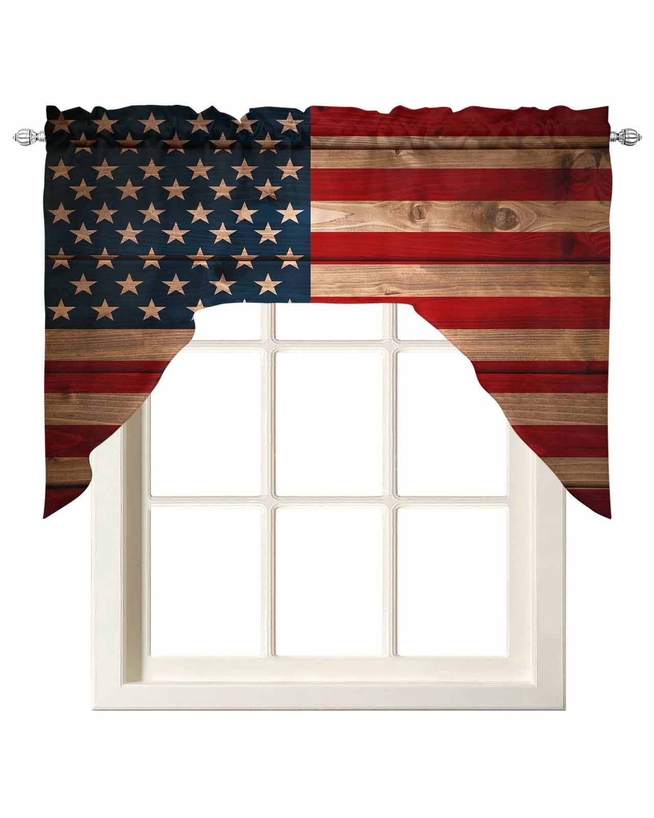 American Flag Kitchen Curtains Swag Valance for Windows/Bathroom/Cafe ...