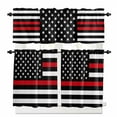 American Flag Kitchen Curtains Valances and Tiers Set of 3, 36 Inch ...