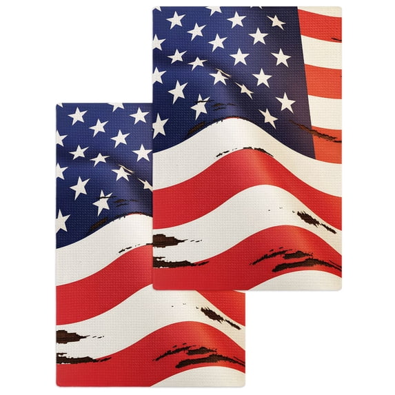 American Flag Kitchen Dish Towels for Drying Dishes Set of 2, Red Blue ...