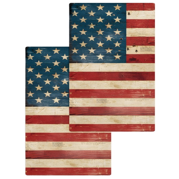 American Flag Kitchen Dish Towels for Drying Dishes Set of 2, Red Strip ...