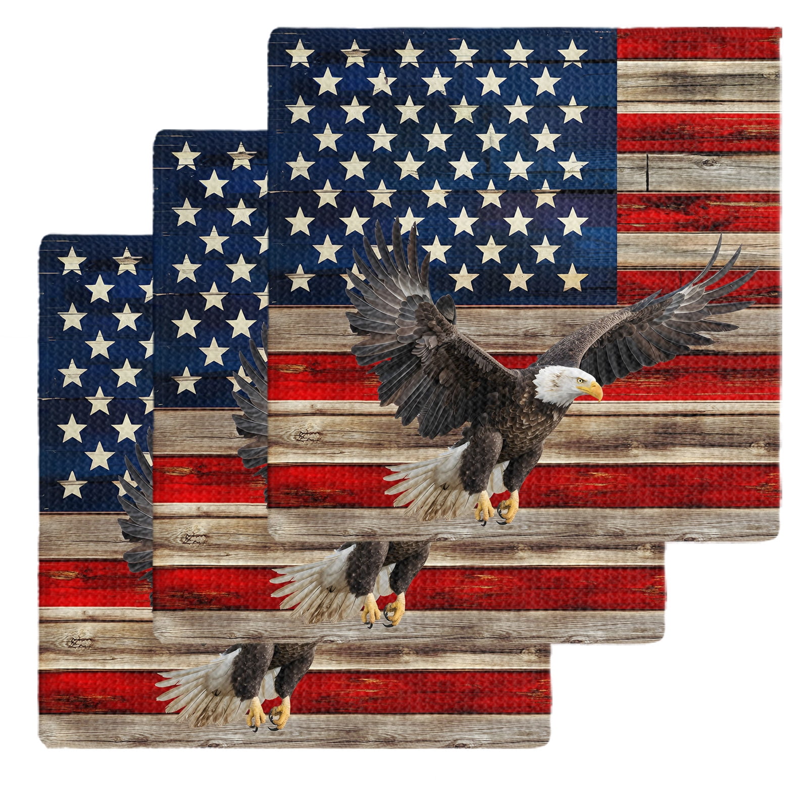 American Flag Kitchen Dish Towels for Drying Dishes Set of 3, Eagle ...