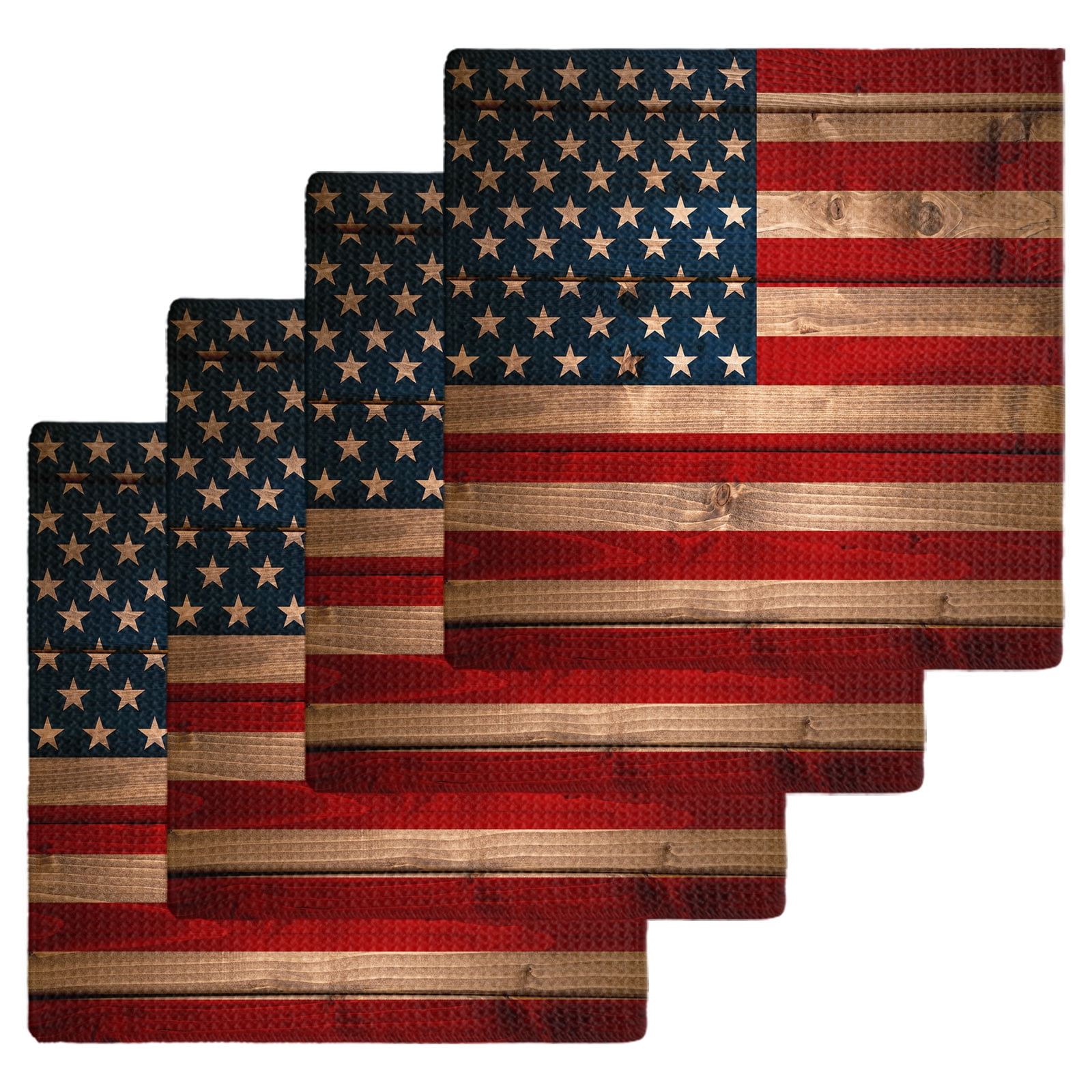 American Flag Kitchen Dish Towels for Drying Dishes Set of 4, Blue Red ...